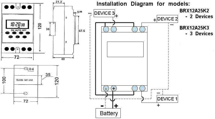 12V DC MULTIFUNCTION TIMER SWITCH SOLAR - BRX12A25K2 - BRAZIX